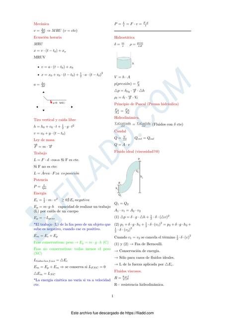 Hoja de Fórmulas | Sol Lezcano | uDocz