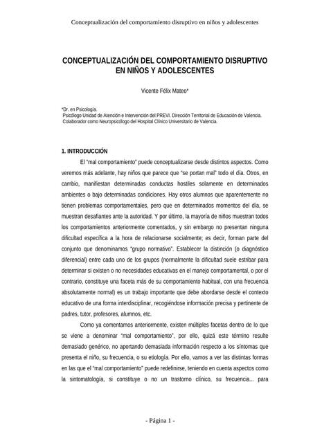 Conductas disruptivas infantiles | uDocz