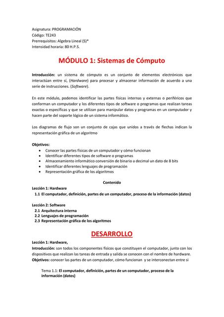 Módulo 1. Sistemas de cómputo | DocsInformatica | uDocz Módulo 1. Sistemas de cómputo | DocsInformatica | uDocz