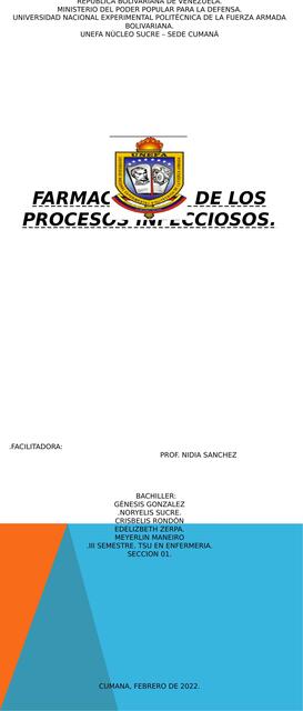 Farmacología de los Procesos Infecciosos | Dorianny Patiño | uDocz