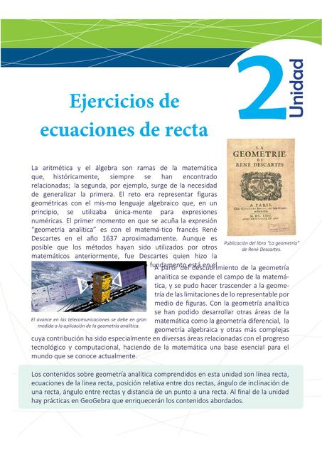 Ejercicios de Ecuaciones de Recta | Todo Cálculo | uDocz