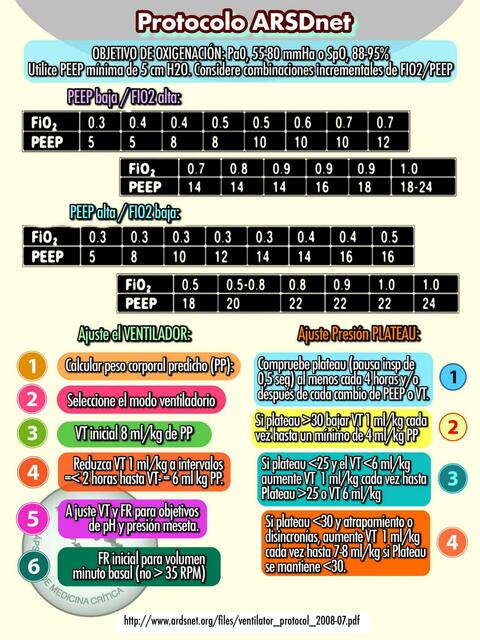 Protocolo Ventilatorio del ARDSnet | YUDOC.ORG | uDocz