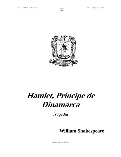 Hamlet, Príncipe de Dinamarca- William Shakespeare | Laura Angélica ...