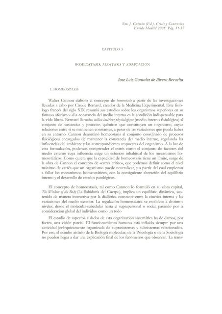 Homeostasis, Alostasis y Adaptación | Medicina y Farmacia | uDocz