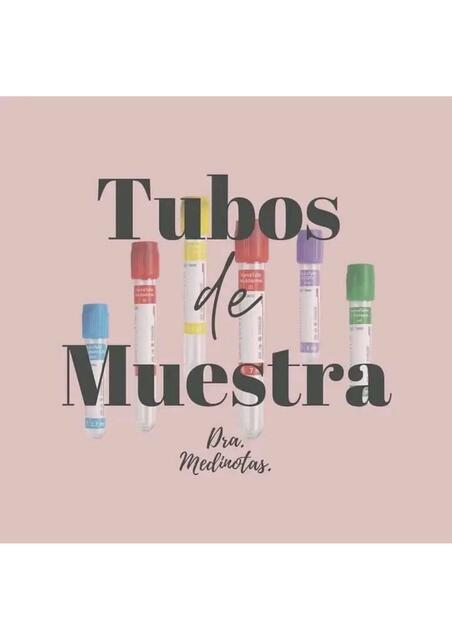 Tubos de Muestra | Enfermería | uDocz