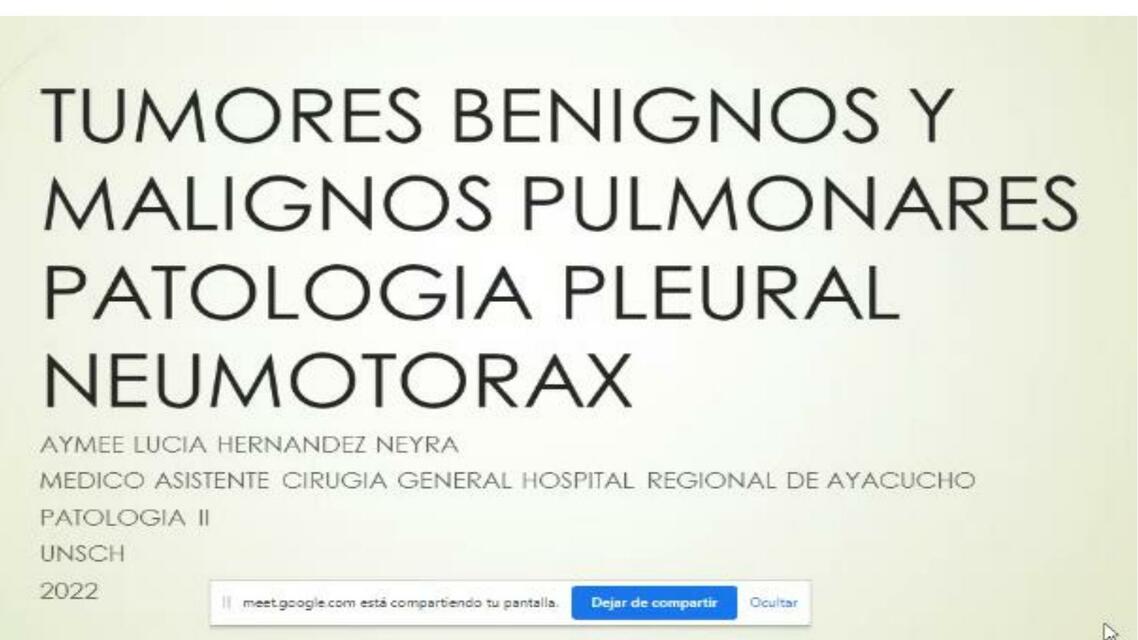 Tumores Benignos y Malignos Pulmonares- Patología Pleural Neumotórax | shadow | uDocz