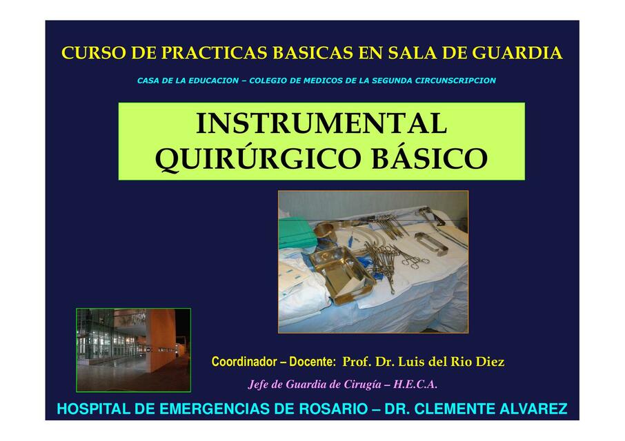 Instrumental Quirúrgico Básico | Enfermería | uDocz