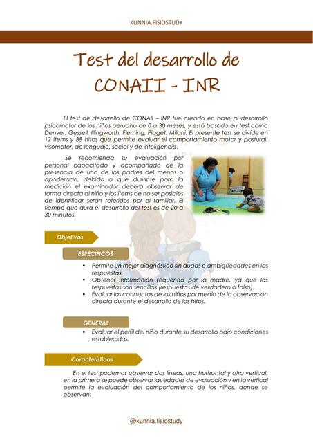 Test del Desarrollo de CONAII INR | KUNNIAFISIOSTUDY | uDocz