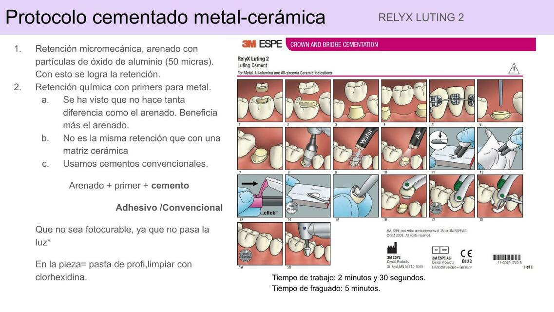 Protocolo Cementado Metal Cerámica | Marjorie Marcela | uDocz