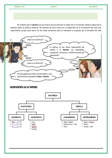 Resúmenes de Clasificación de materia | Descarga apuntes de ...