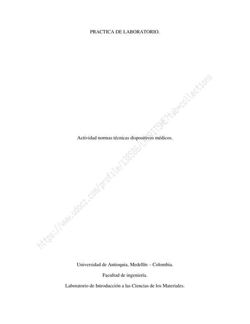 Informe de Laboratorio. Actividad Normas Técnicas Dispositivos | Laura María | uDocz