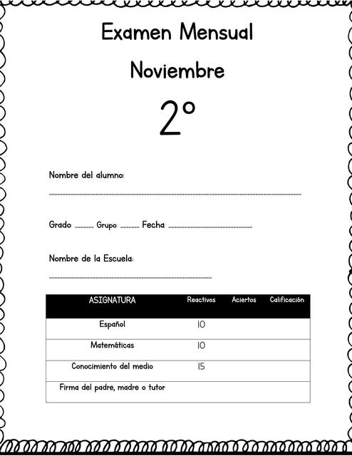 Examen Mensual de Noviembre | YUDOC.ORG | uDocz