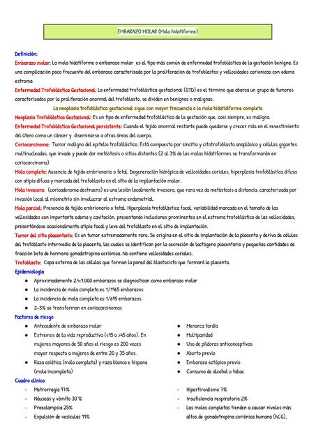 Embarazo Molar (Mola Hidatidiforme) | Nadia Millan | uDocz
