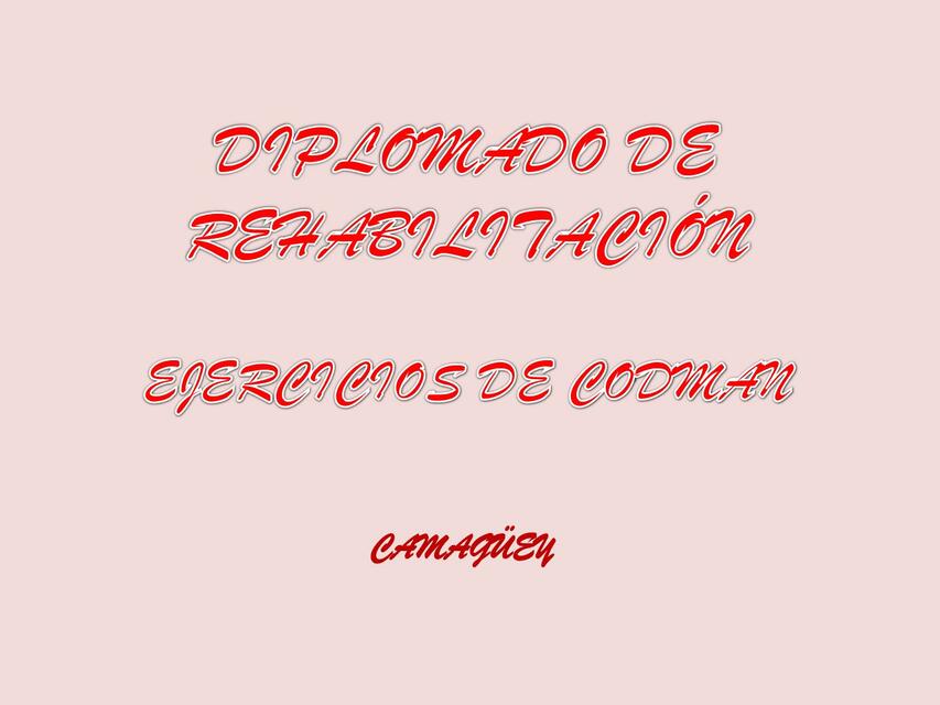 Ejercicios de Codman | Álvaro Uviedo | uDocz