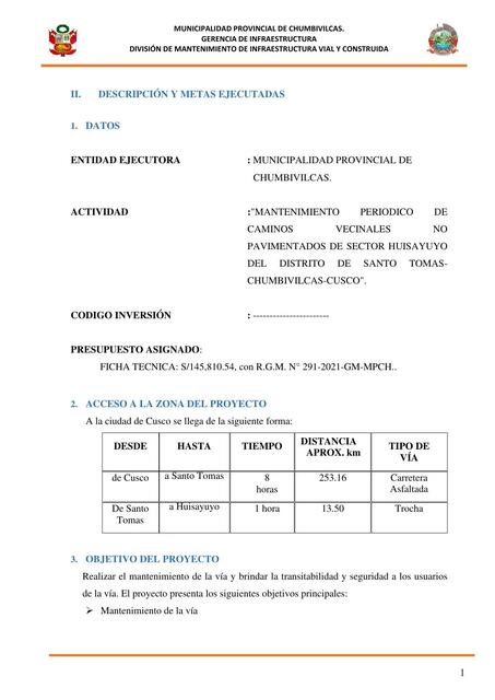Descripción y Metas Ejecutadas | GEUMEY RUDY MURGUIA MONTAÑEZ | uDocz