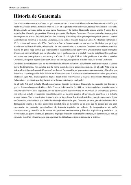 Resumen de Historia (Guatemala) | DocsHistoria | uDocz