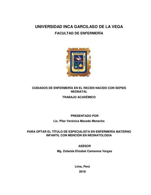 Cuidados De Enfermería Con Sepsis Neonatal Enfermeriadigital Udocz 5958