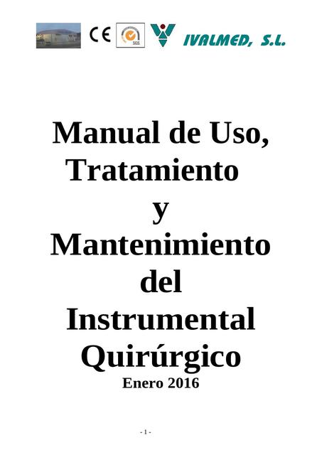 Manual de uso tratamiento y mantenimiento del instrumental quirúrgico ...
