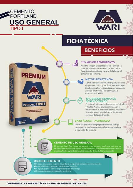 Cemento Portland Uso General- Ficha Técnica | Rene cari | uDocz Cemento Portland Uso General- Ficha Técnica | Rene cari | uDocz