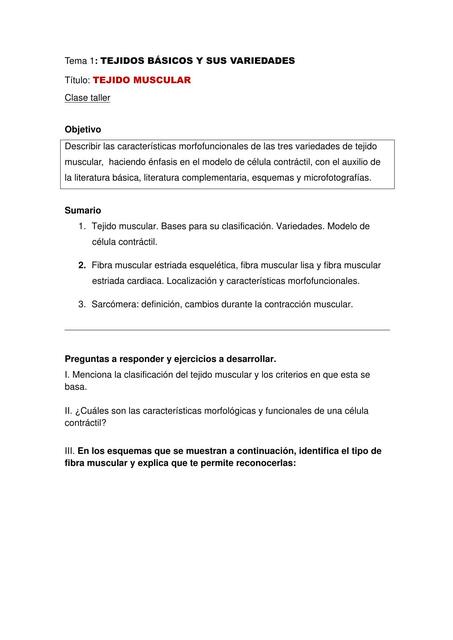 Tejido Muscular Aliovys Caltona La Rosa Udocz