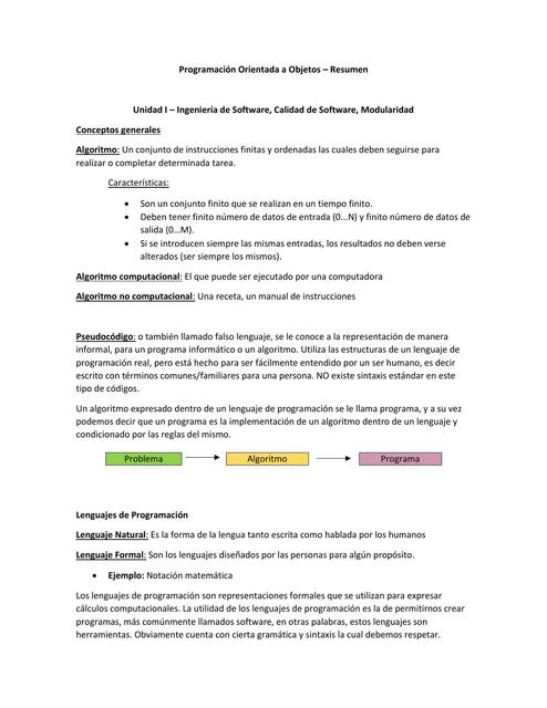 Flashcards de Resumen - Programación Orientada a Objetos | Por Sofia Guardia | uDocz