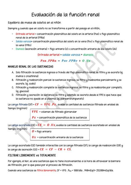 TP3 Evaluación de la función renal | Fmedstudent | uDocz