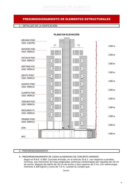 Predimensionamiento de elementos estructurales de un edificio ...