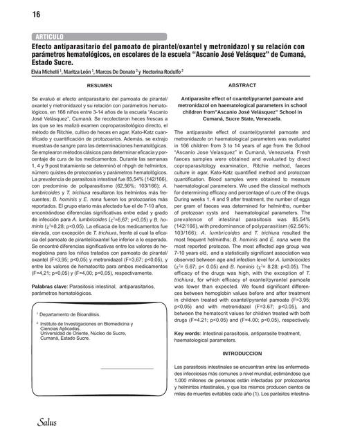 Efecto antiparasitario | Medicina y Farmacia | uDocz