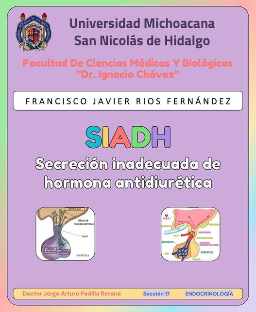 Secreción inadecuada de hormona antidiurética ADH | Javier Rios | uDocz