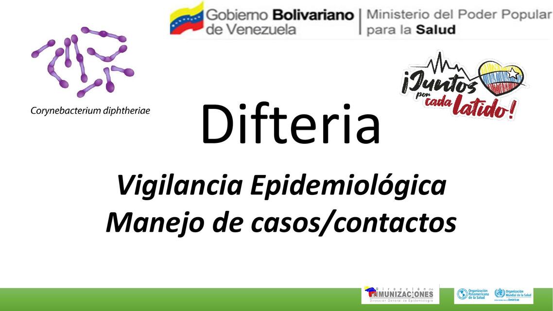 Difteria Vigilancia Epidemiológica Manejo de casos/contactos | Brendaly ...