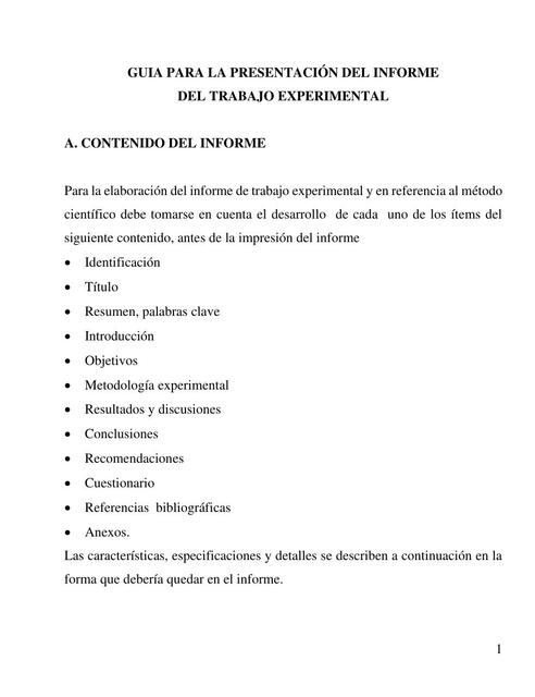 Guía para la presentación del informe del trabajo experimental ...