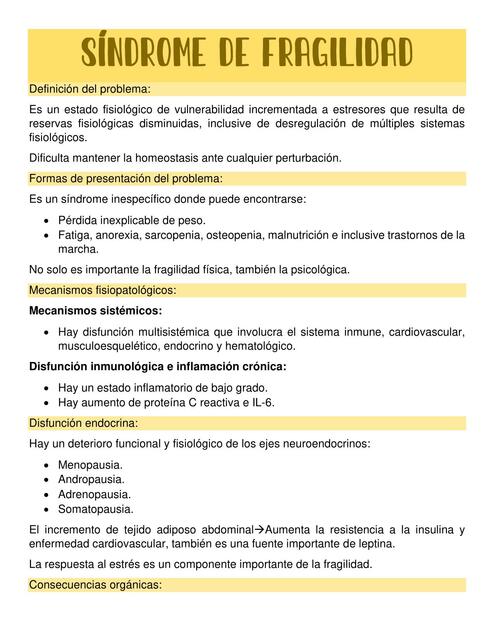 Síndrome de Fragilidad PDF | Medicina.zip | uDocz