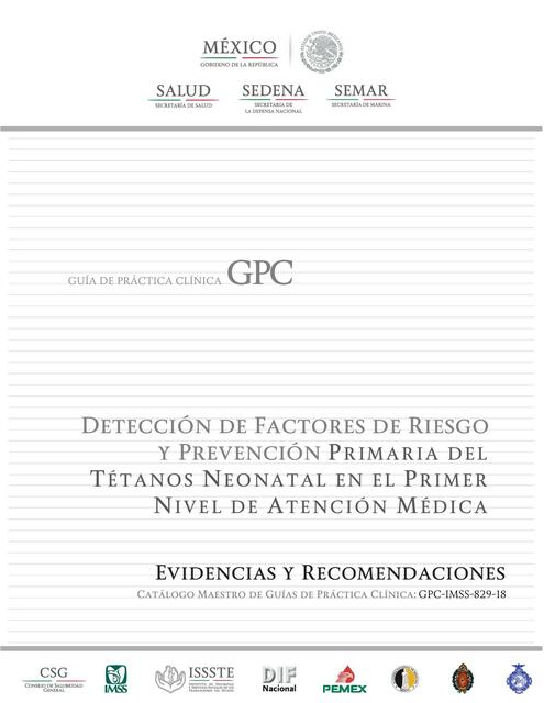 Detección de factores de riesgo y prevención primaria del tétanos neonatal en el primer nivel de ...