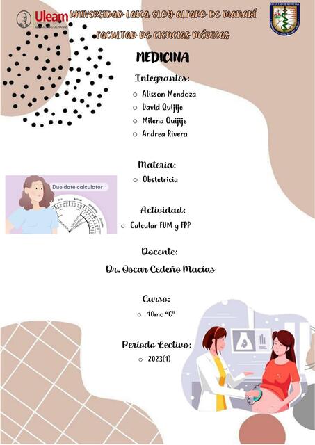 Calcular fecha probable de parto y edad gestacional | Andrea Rivera | uDocz