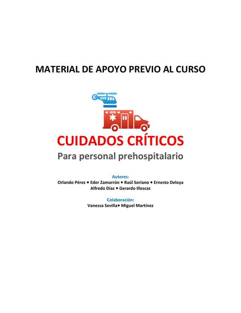 Cuidados críticos para personal prehospitalario | Enfermería | uDocz