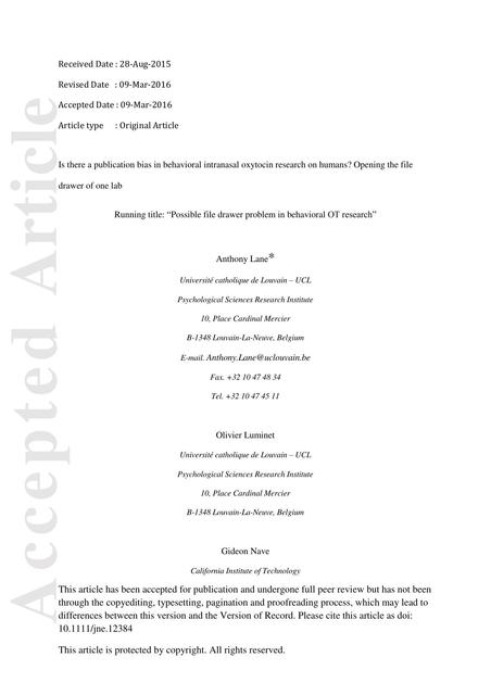 Publication Bias In Oxytocin Research | HackerNews | uDocz