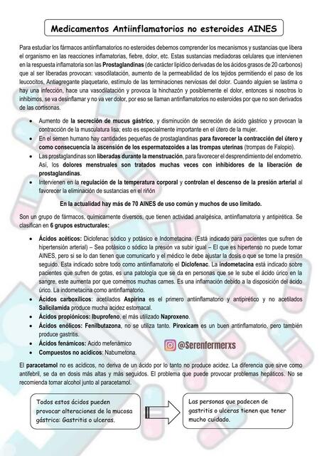 Medicamentos Antiinflamatorios No Esteroides AINES | uDocz