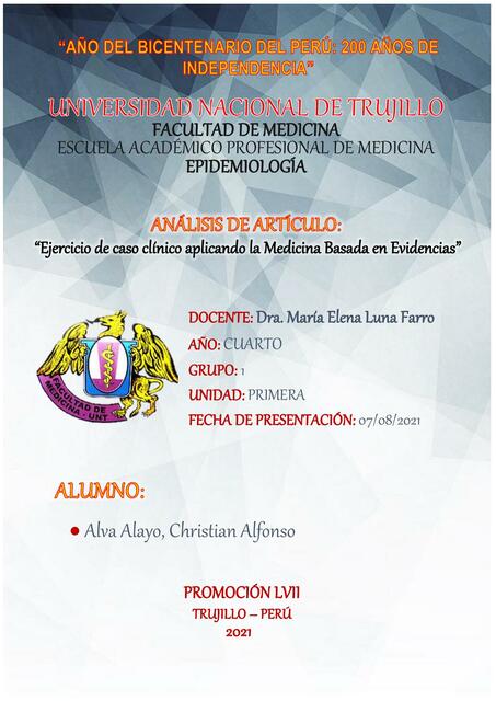 Caso clínico aplicando la Medicina Basada en Evidencias | CHRISTIAN ...