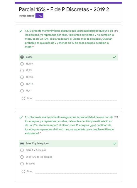 Parcial resuelto sobre funciones discretas | Laura María | uDocz