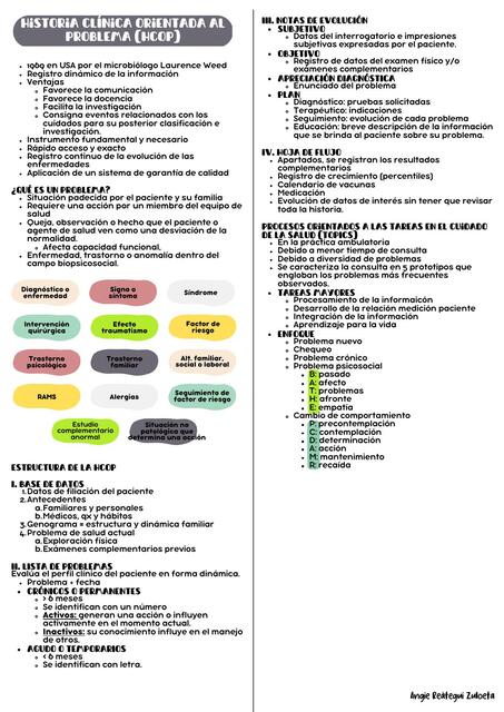 Historia Clínica Orientada al Problema (HCOP) | Angie Reátegui Zuloeta ...
