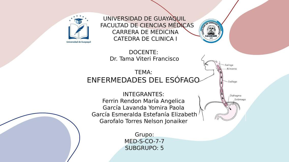 Enfermedades del Esófago | María Angélica Ferrín Rendón | uDocz