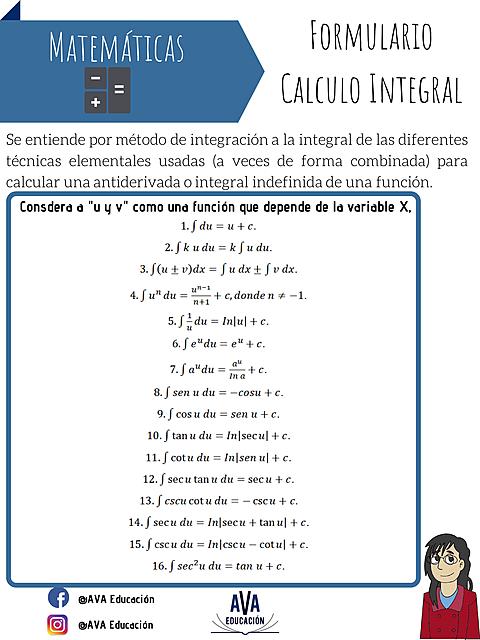Formulário calculo integral | uDocz creators | uDocz