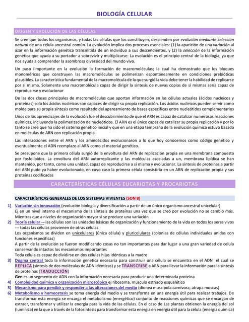 Biología Celular | camila borsini | uDocz