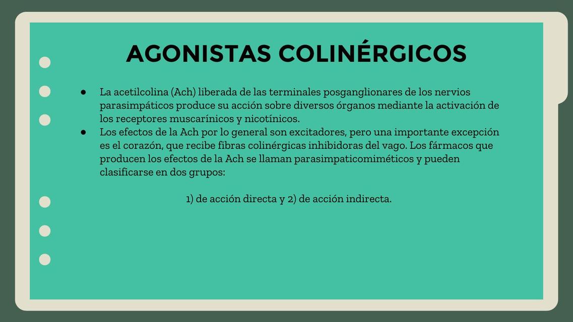 Resúmenes de Fármacos colinérgicos | Descarga apuntes de Fármacos ...