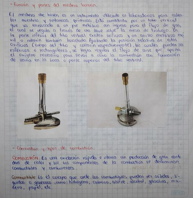 Resúmenes de Mechero Bunsen | Descarga apuntes de Mechero Bunsen