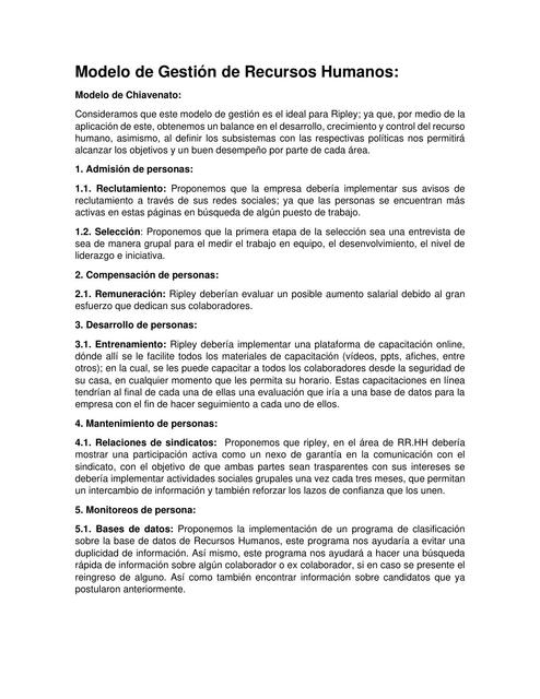 Modelo de Gestión de Recursos Humanos | Gloria Alexandra Marchan | uDocz