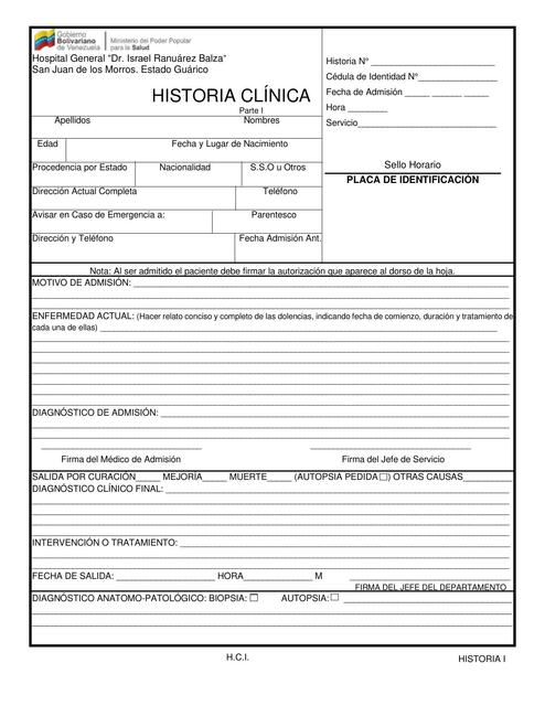 Modelo de Historia Clínica | Andrea Rivero | uDocz