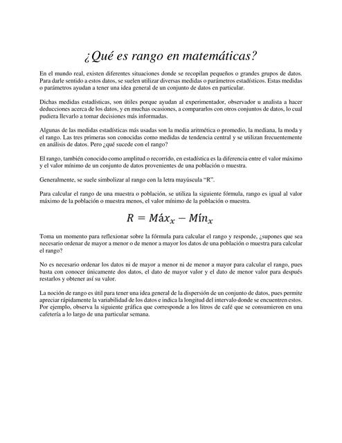 ¿Qué es Rango en Matemáticas? | lanotamatematica10 | uDocz