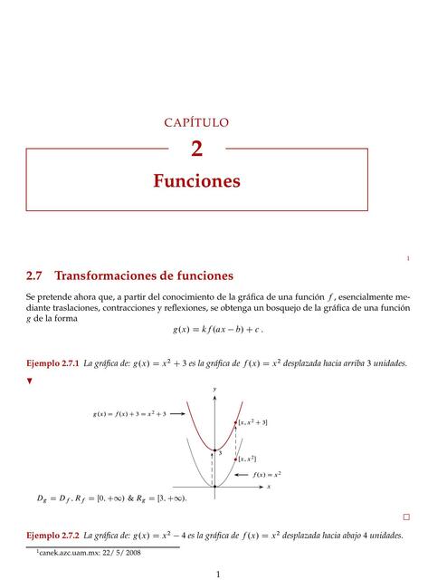 Transformación de Funciones | lanotamatematica10 | uDocz