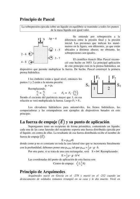 Principio de Pascal | Apuntes de Física | uDocz
